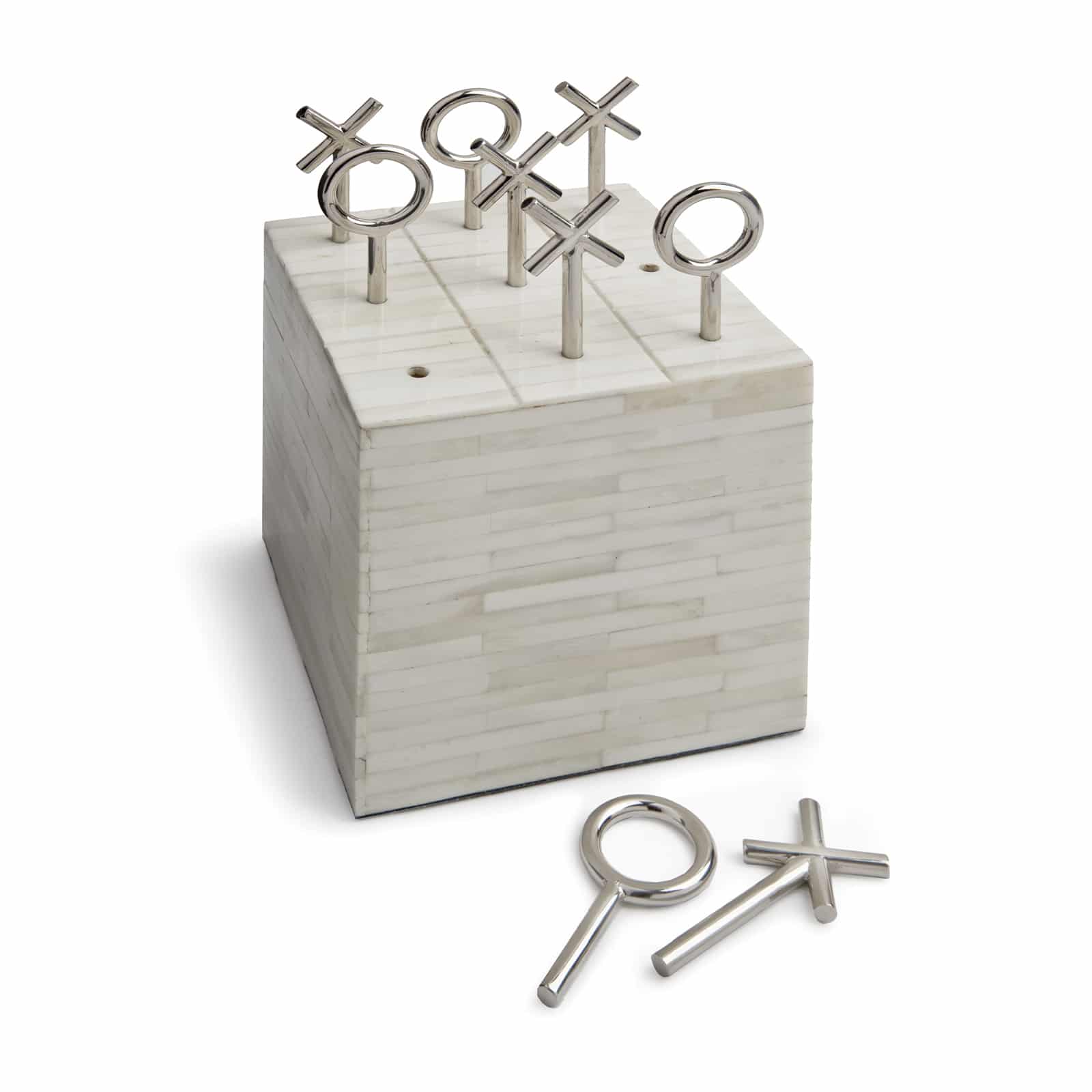 White Bone Block Tic Tac Toe - Furnitureland South