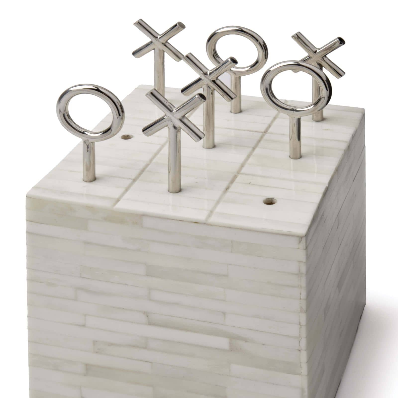 White Bone Block Tic Tac Toe - Furnitureland South