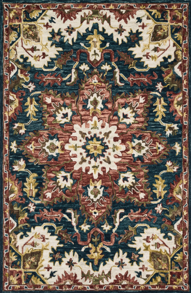 Victoria Teal and Raspberry 1 ft 6 Sample Rug by Loloi Rugs