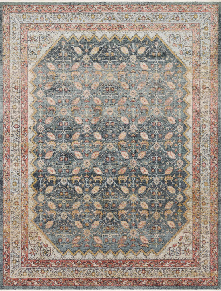 Graham Blue and Persimmon 1 ft 6 in Sample Rug by Loloi Rugs