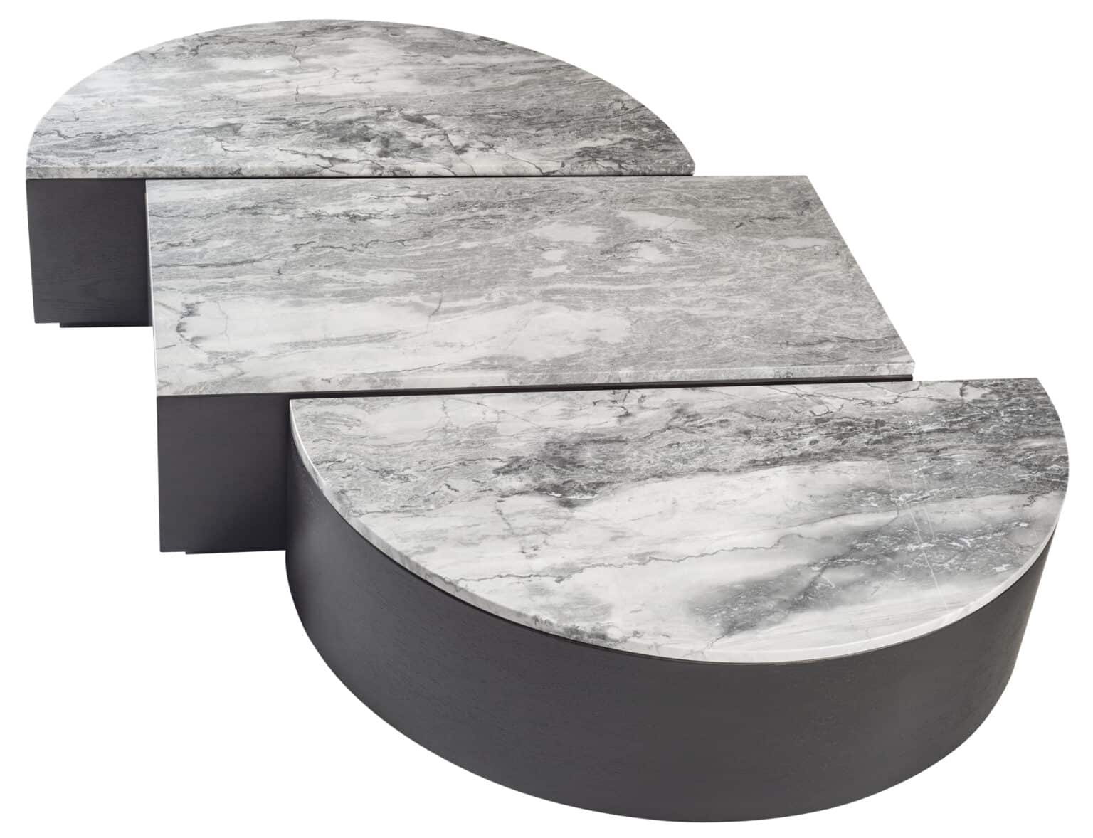 Lua Cocktail Table with Stone Top by Adriana Hoyos