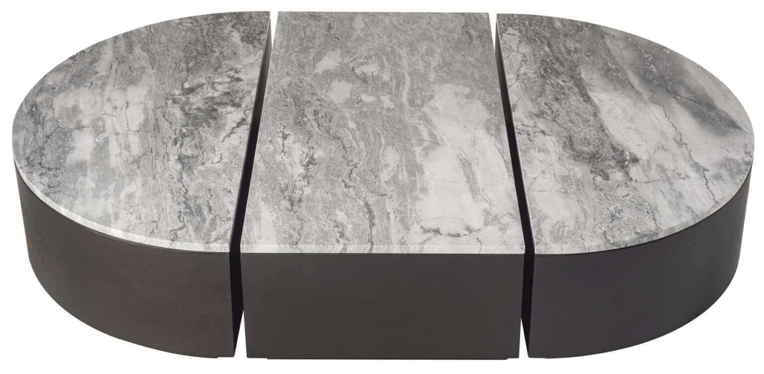 Lua Cocktail Table with Stone Top by Adriana Hoyos