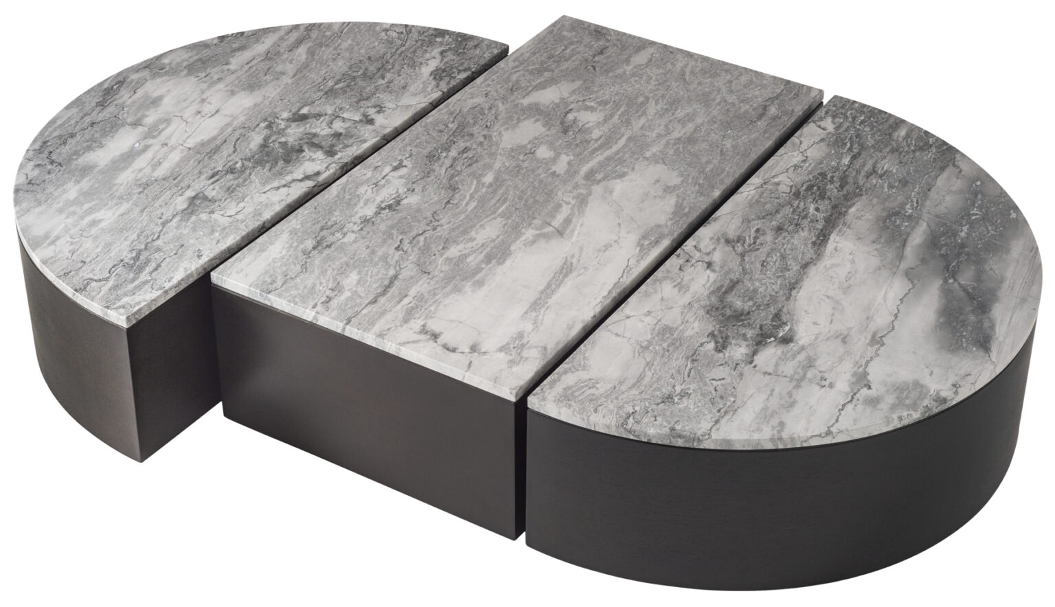 Lua Cocktail Table with Stone Top by Adriana Hoyos