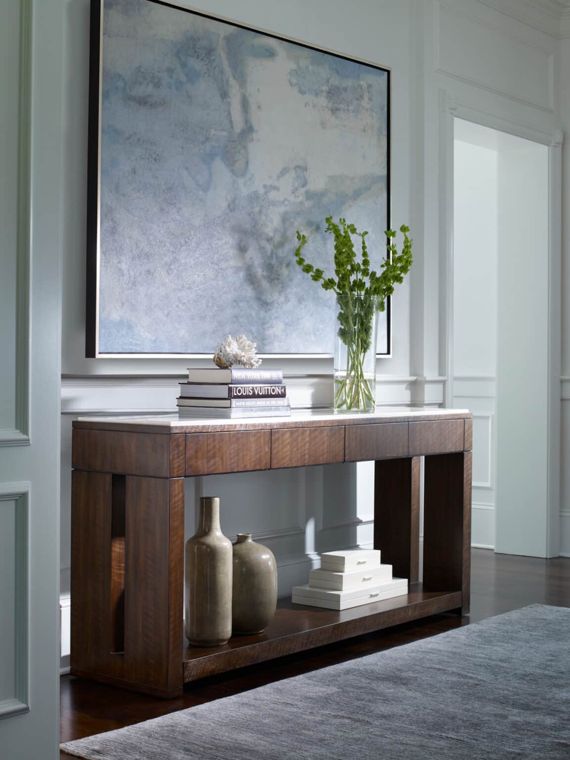 Warner Console Table with Stone Top by Century Furniture