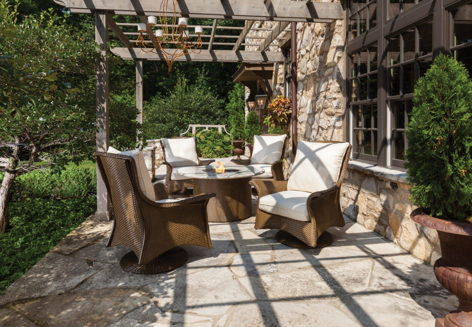 Universal Loom Round Fire Table Base by Lloyd Flanders