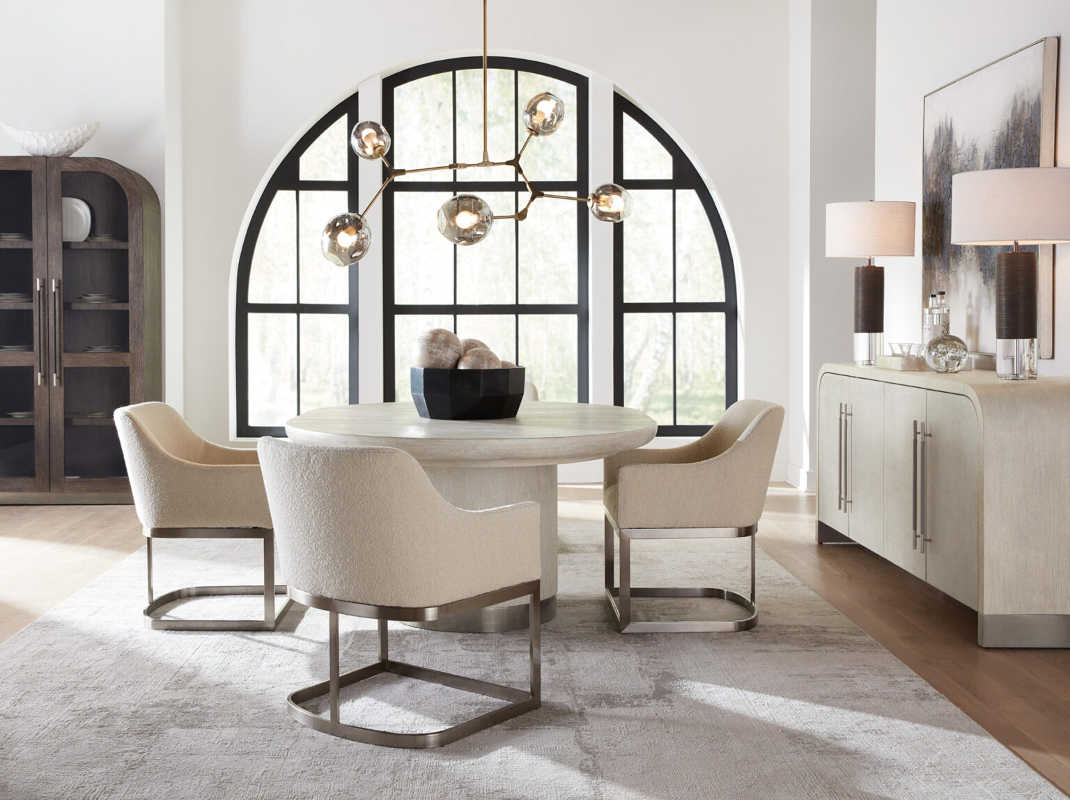 Modern Mood Round Dining Table with One Leaf by Hooker Furniture